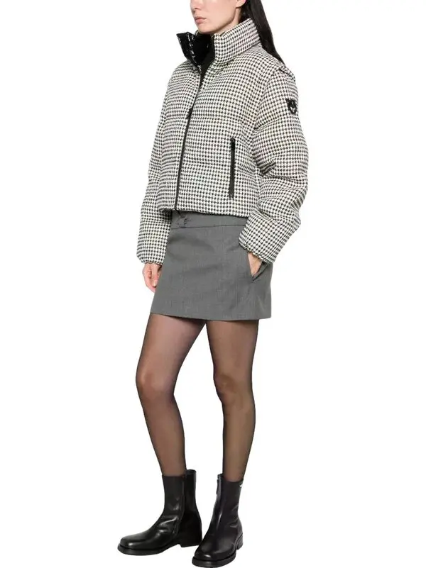 Pinko Houndstooth Padded Jacket - White