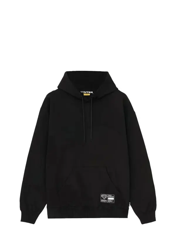 IUTER Logo-patch Drawstring Hoodie - Black