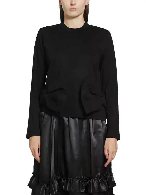 Noir Kei Ninomiya Bow-embellished Long-sleeve T-shirt - Black