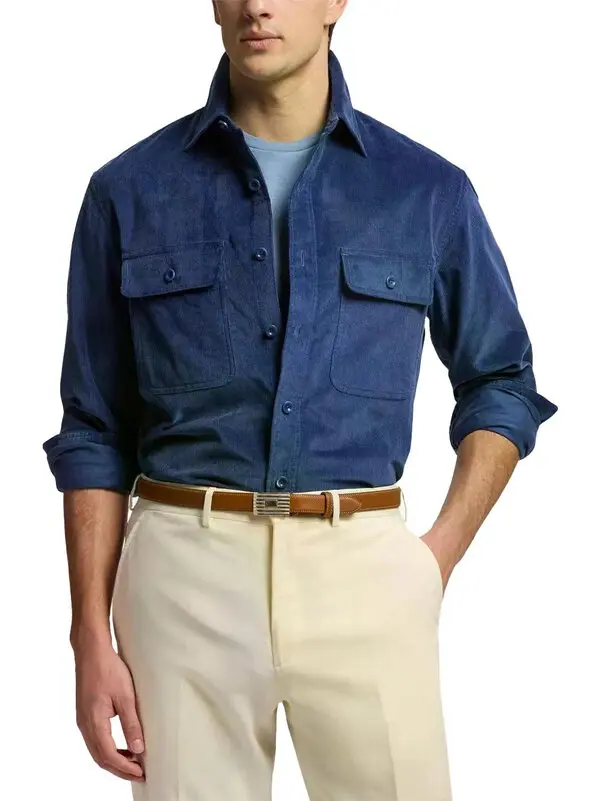 Ralph Lauren Purple Label Fine-wale Corduroy Shirt - Blue