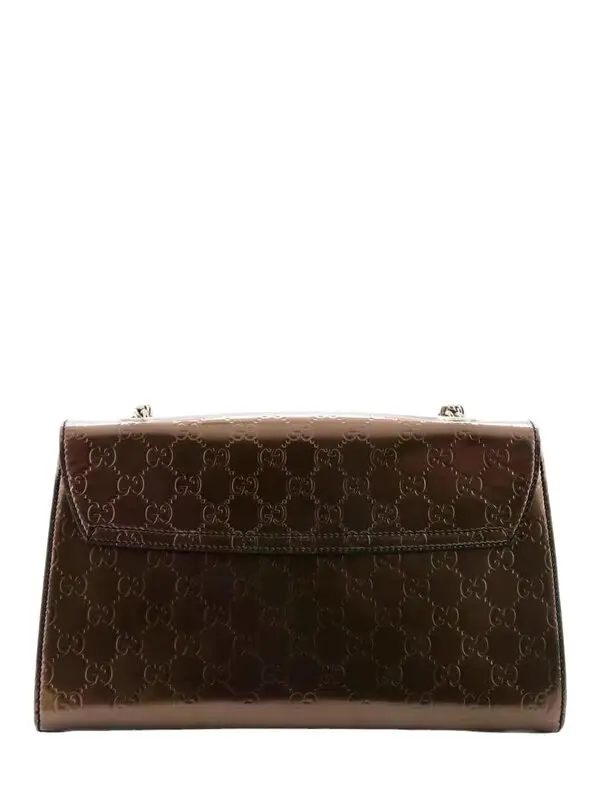 Gucci Monogram Patent Leather Shoulder Bag - Brown