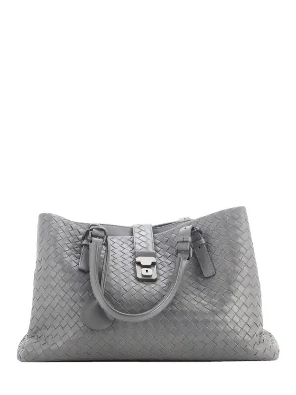 Bottega Veneta Roma Bag Intrecciato Nappa Medium Tote Bag - Grey