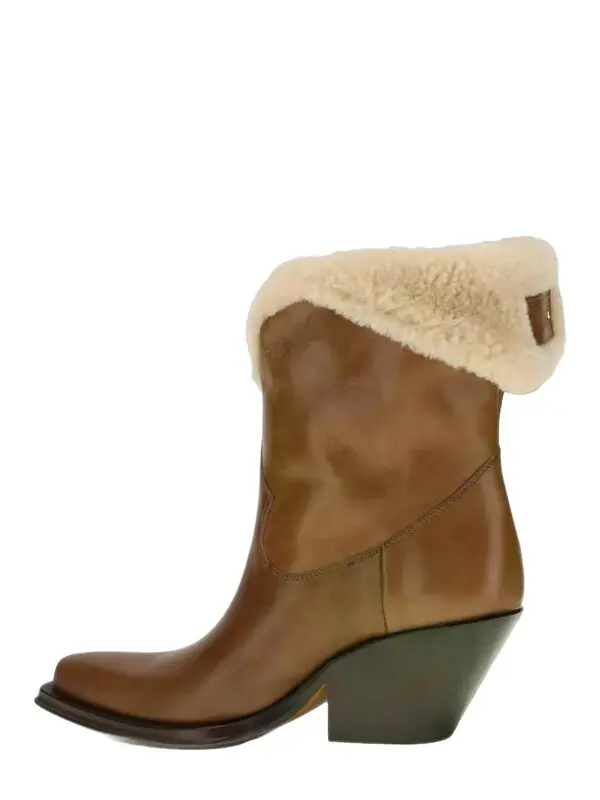 Chloé Azelan Shearling-trim Ankle Boots - Brown