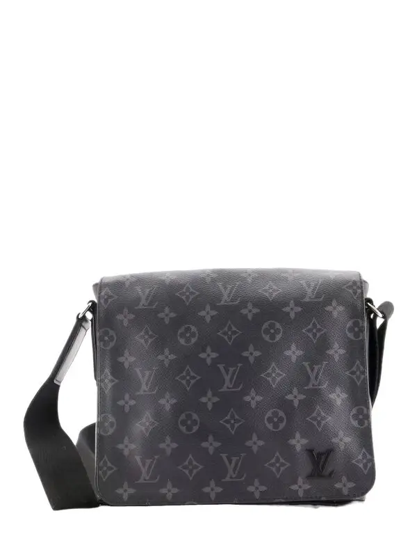 LOUIS VUITTON Monogram Eclipse Canvas Messenger Bag Pm - Black