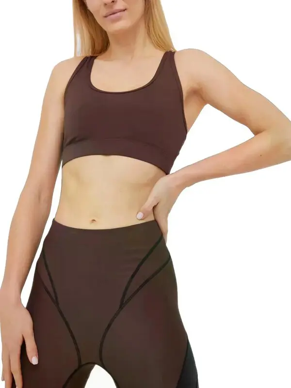 P.E Nation Rudimental Scoop-neck Racerback Sports Bra - Brown
