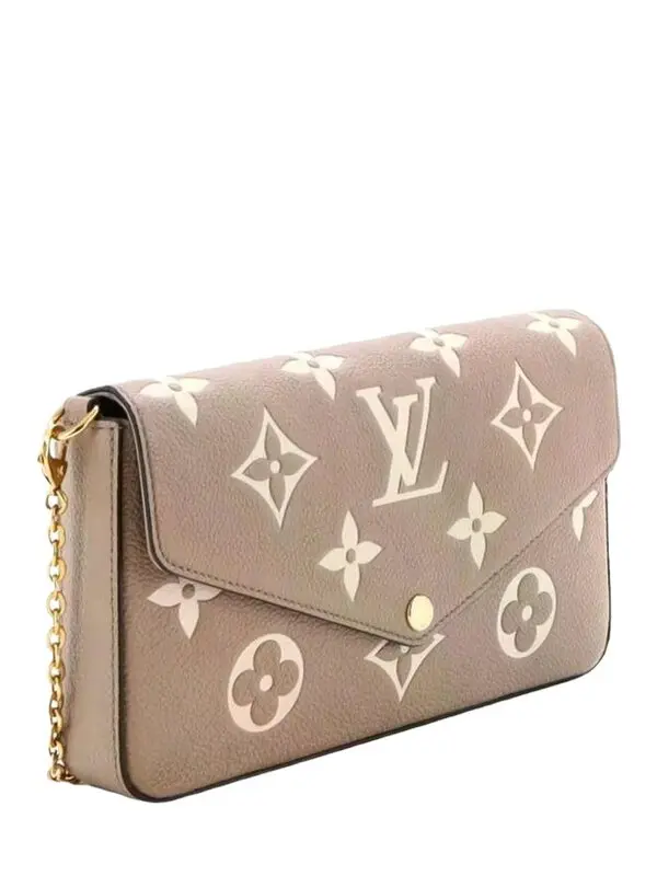 LOUIS VUITTON Felicie Pochette Bicolor Monogram Empreinte Giant Crossbody Bag - Grey