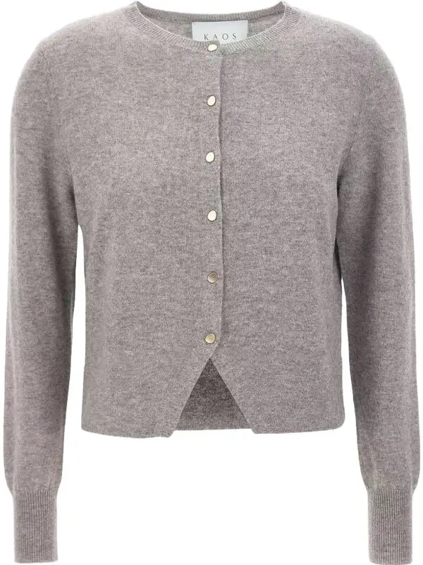 KAOS Wool Button-up Cardigan - Grey