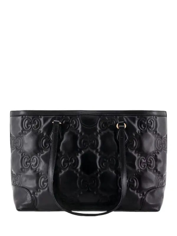 Gucci Ophidia Gg Matelassé Leather Tote Bag - Black