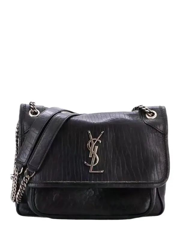 Saint Laurent Niki Chain Flap Bag Leather Baby Crossbody Bag - Black