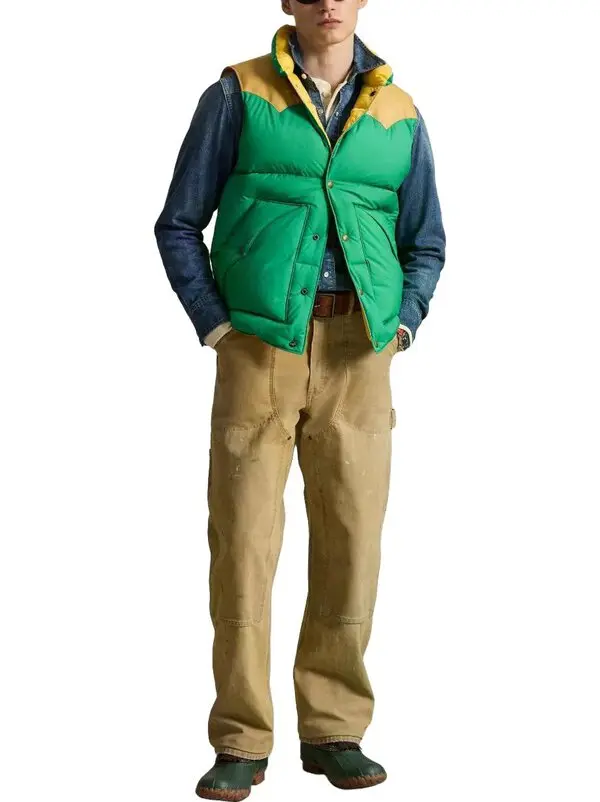 Polo Ralph Lauren Contrast Yoke Padded Gilet - Green
