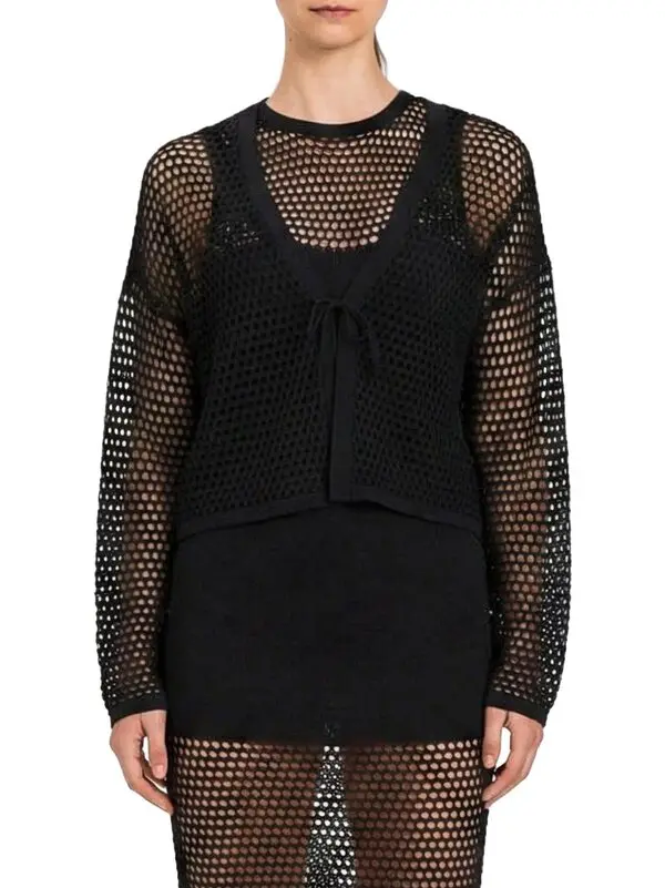 TWINSET Mesh Jumper - Black