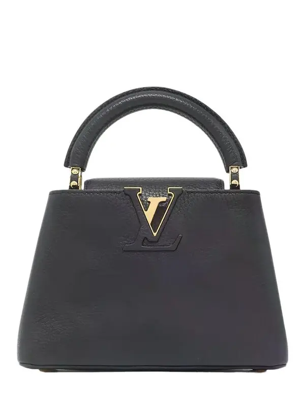 LOUIS VUITTON Taurillon Capucines Mini Satchel - Black