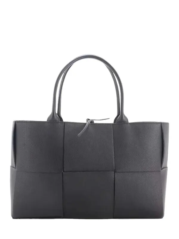 Bottega Veneta Arco Maxi Intrecciato Leather Tote Bag - Black