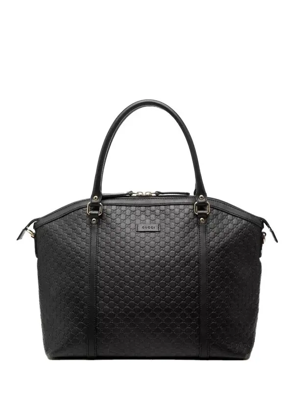 Gucci Large Microssima Dome Satchel - Black