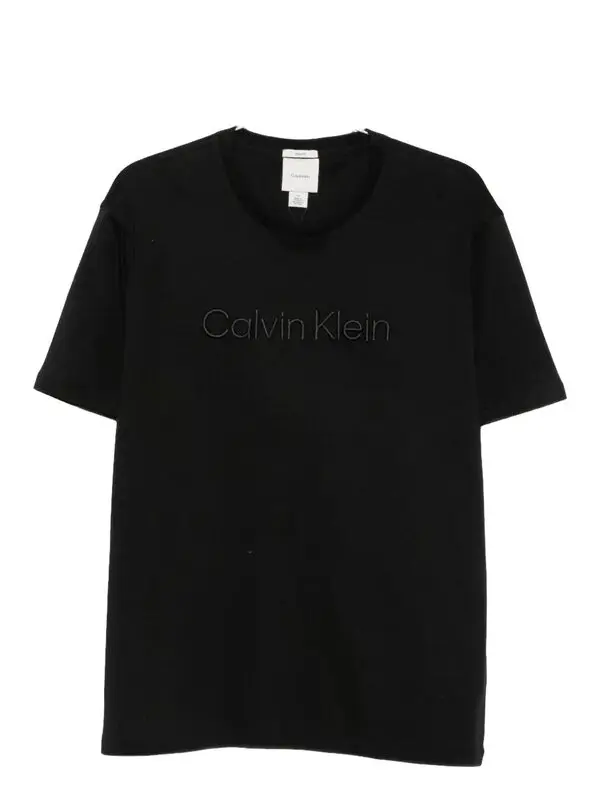 Calvin Klein Logo-embroidered T-shirt - Black