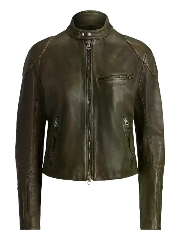 Ralph Lauren Quilted Leather Jacket - Green