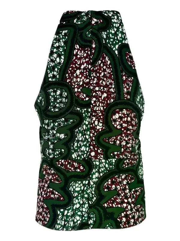 Marni Abstract Print Halter Top - Green