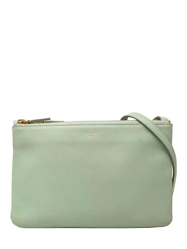 Celine Small Lambskin Trio Crossbody Bag - Green