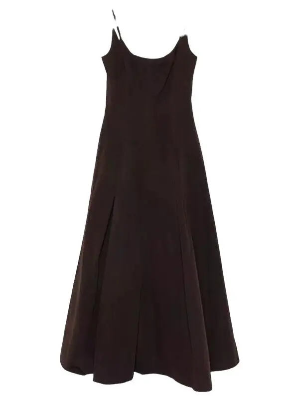 Staud Jill Panelled Flared Maxi Dress - Brown