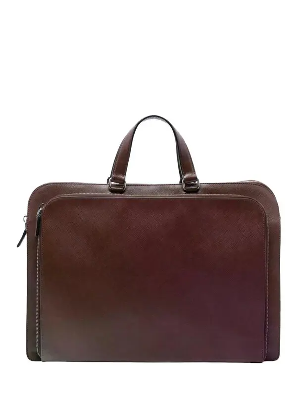 Prada Saffiano Leather Briefcase - Brown