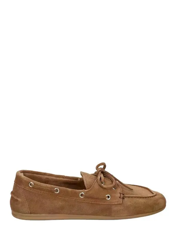 POSA Lace-up Suede Loafers - Brown