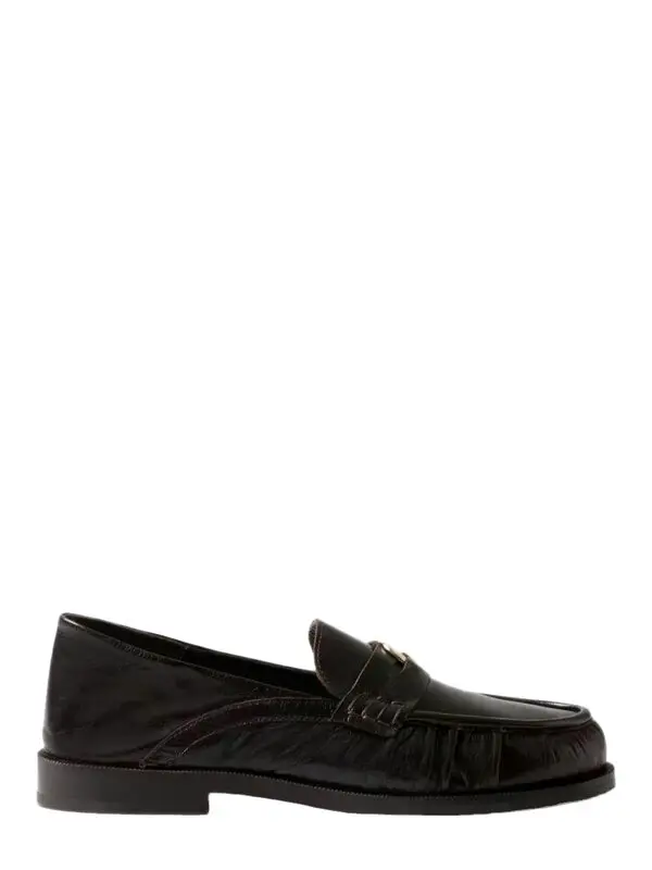 Claudie Pierlot Logo-plaque Gathered Loafers - Brown