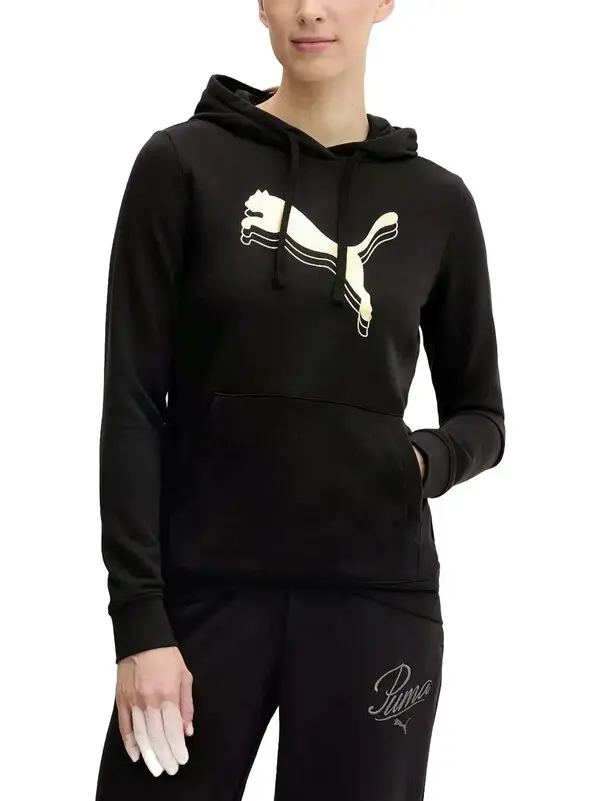 PUMA Logo-print Drawstring Hoodie - Black