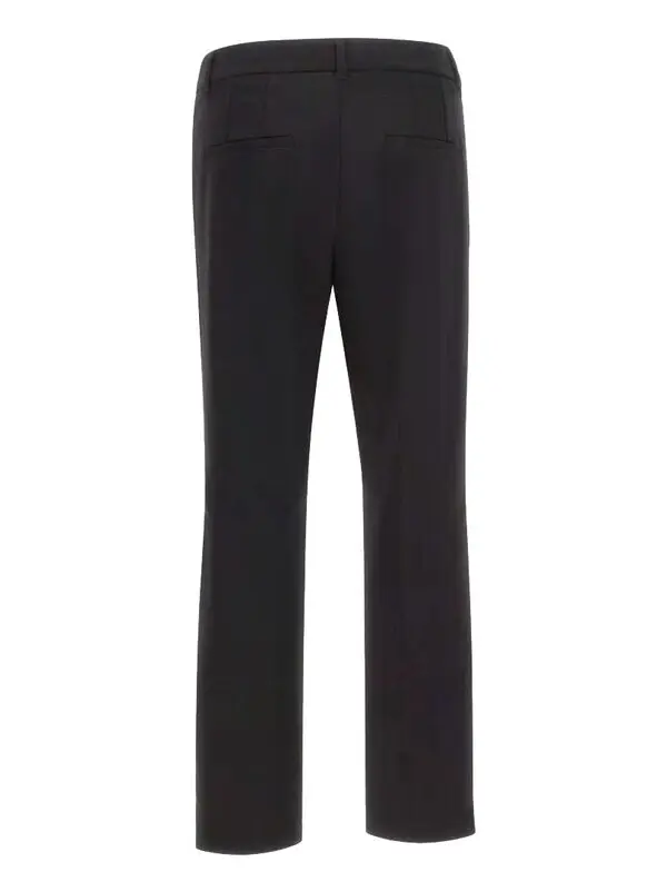 Marella Side-slit Straight Trousers - Black