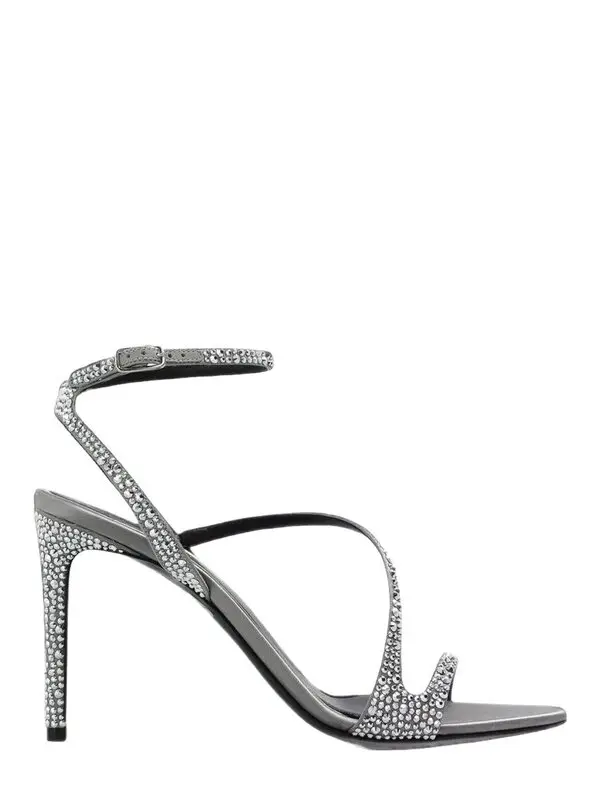 Alexander McQueen Crystal Embellished Stiletto Sandals - Grey