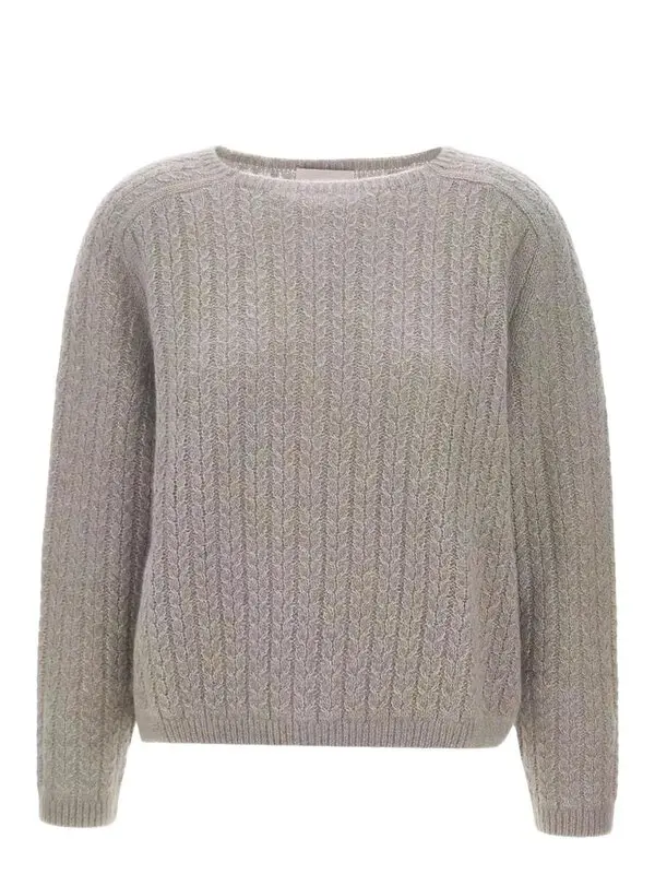 Hemisphere Cable-knit Crew Neck Sweater - Grey