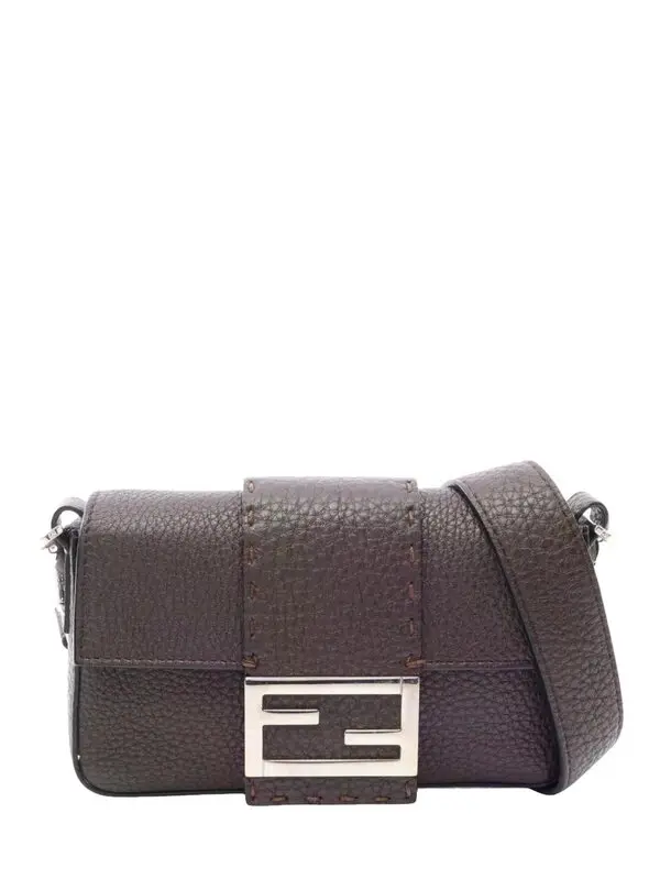 Fendi Selleria Calfskin Convertible Baguette Bag - Brown