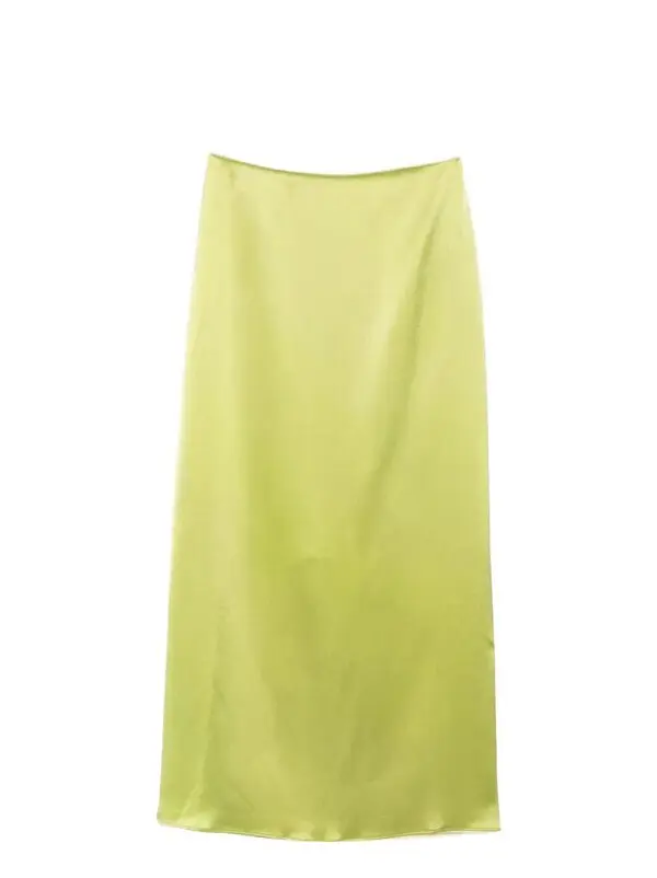SOPHIE ET VOILA Satin Finish Maxi Skirt - Green