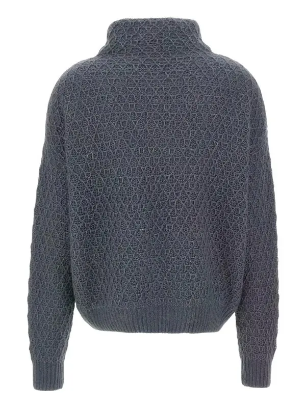 Hemisphere Textured Knit Pullover - Blue