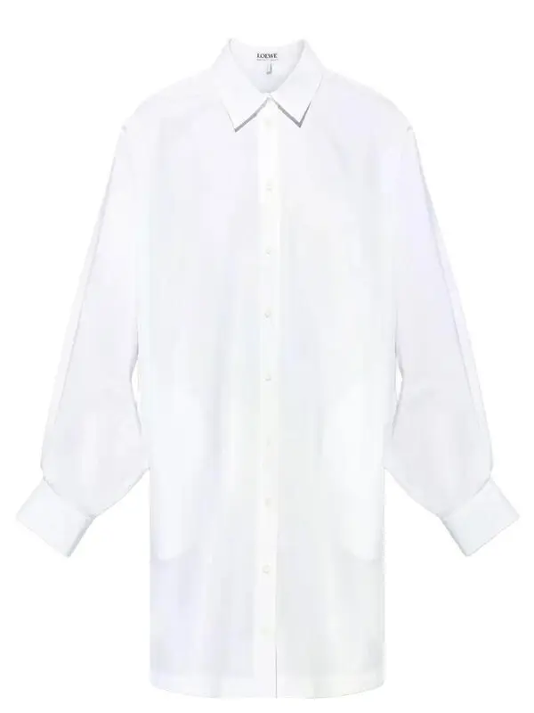 Loewe Cotton Mini Shirt Dress - White