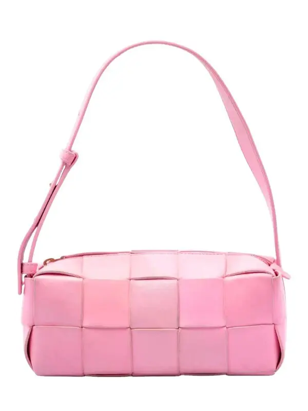 Bottega Veneta Small Lambskin Intrecciato Brick Cassette Shoulder Bag - Pink