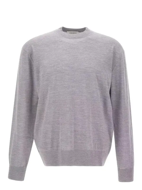 LANEUS Crew Neck Long Sleeve Sweater - Grey