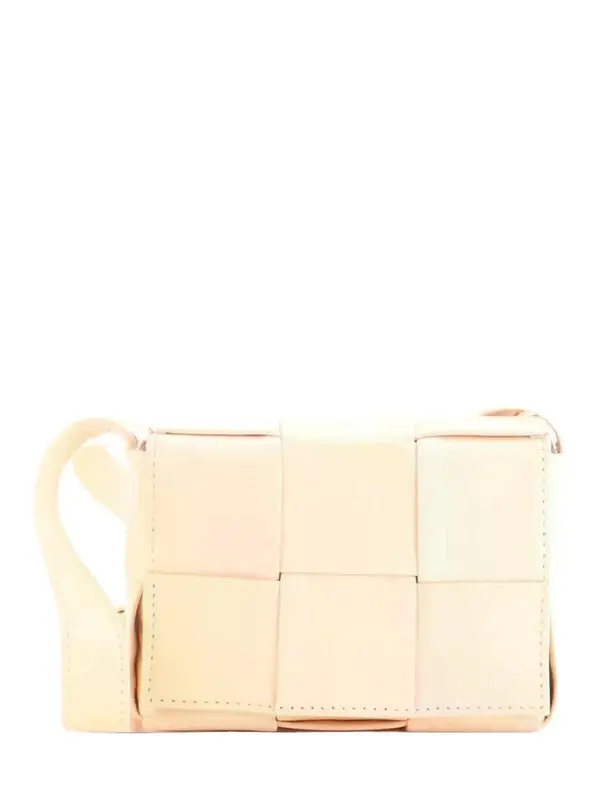 Bottega Veneta Cassette Maxi Intrecciato Leather Crossbody Bag - Pink