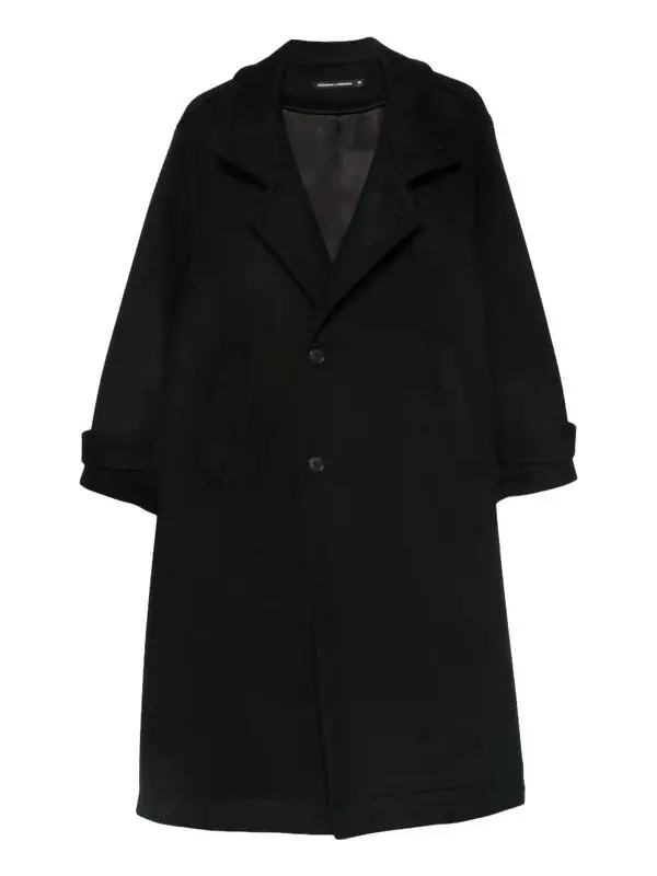 NICHOLSON & NICHOLSON Button-up High-neck Coat - Black