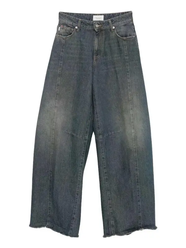 VICOLO Faded Wide-leg Jeans - Blue