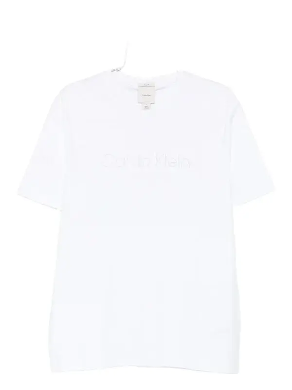 Calvin Klein Logo-embroidered T-shirt - White