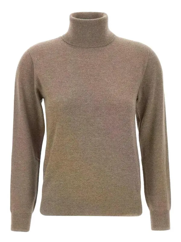 KANGRA Ribbed-trim Turtleneck Sweater - Brown