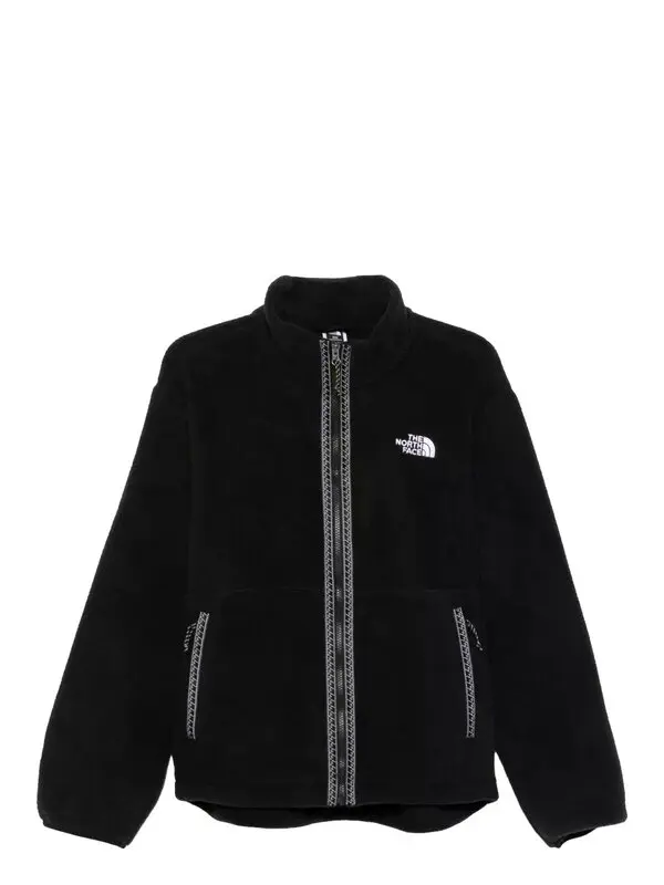 The North Face Fleece Zip-up Jacket With Embroidered Logo - Black