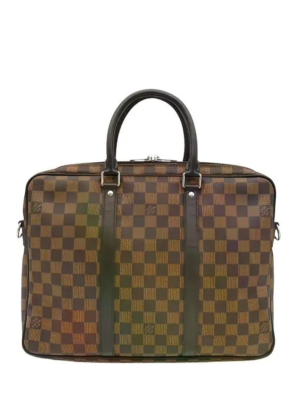 LOUIS VUITTON Damier Ebene Porte Documents Voyage Pm Business Bag - Brown