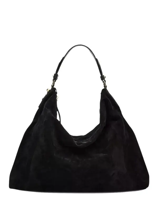JIMMY CHOO Ana Suede Shoulder Bag - Black