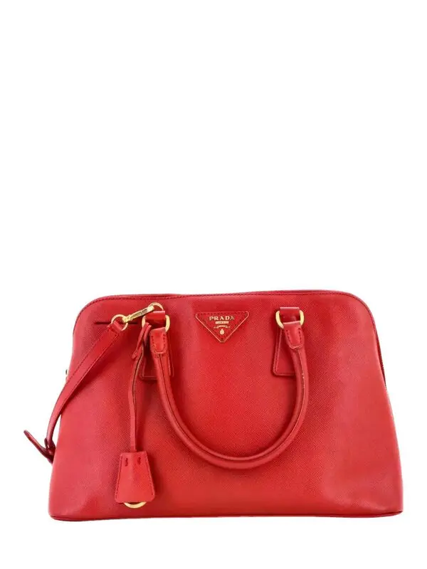Prada Saffiano Leather Satchel - Red