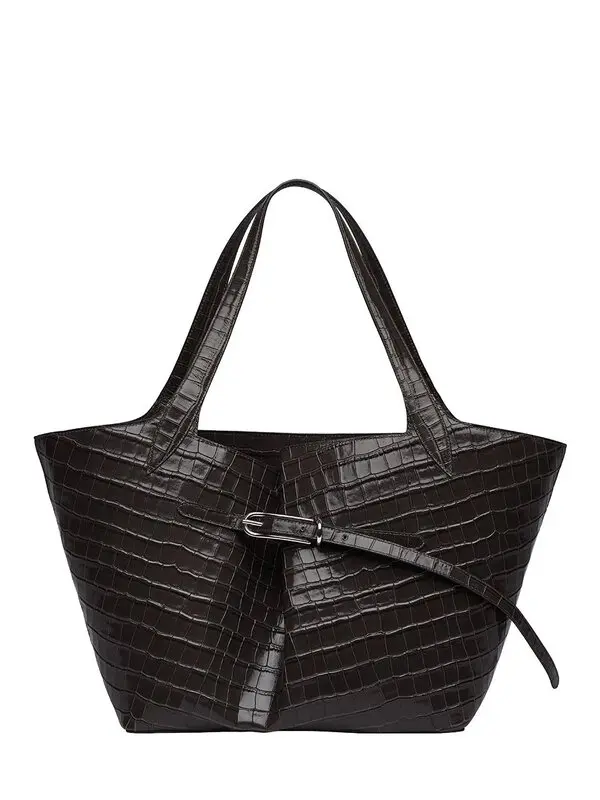 LIFFNER Croc Effect Tote Bag - Black