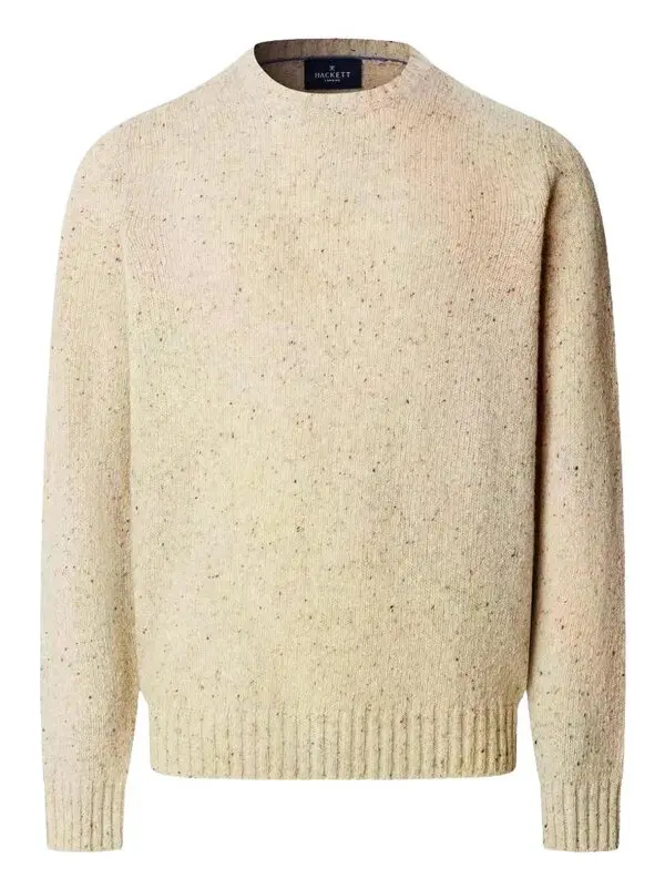 HACKETT  Donegal Wool Crew Neck Sweater - Neutrals
