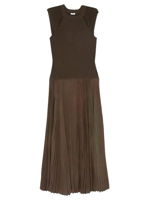 JOSEPH Nereus Pleated Cutout Maxi Dress - Brown