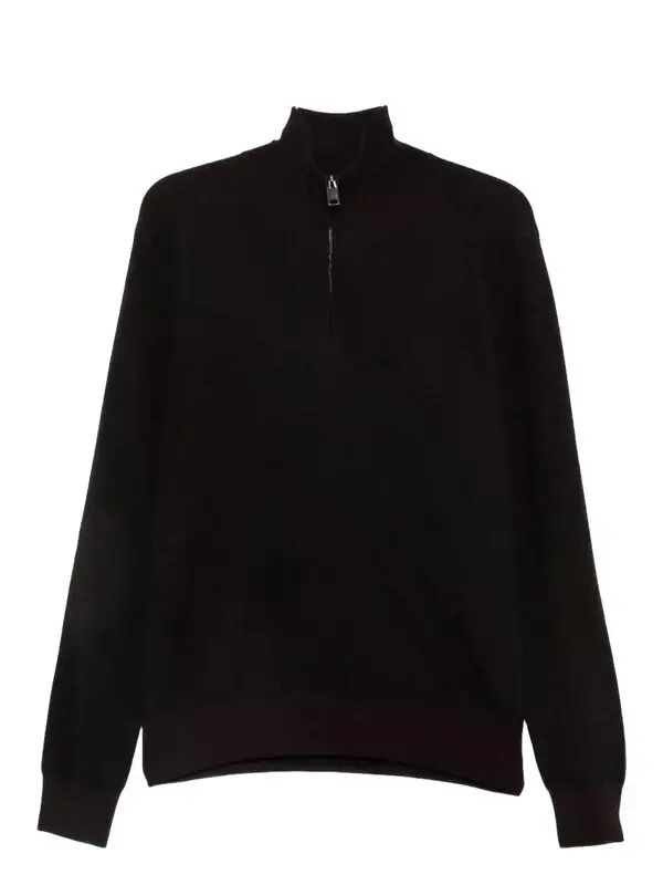 Brioni Quarter-zip Cashmere Sweater - Purple