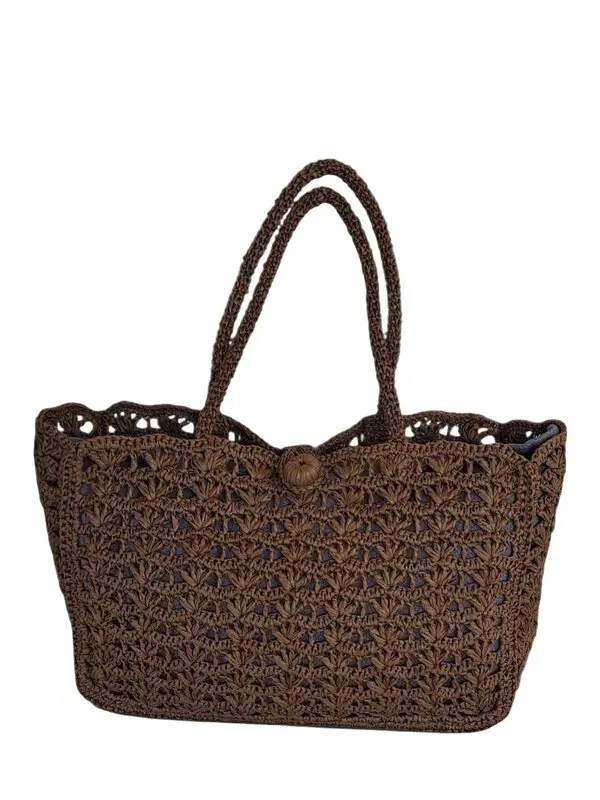 SPRINGMOONATELIER Dark Chocolate Raffia Woven Bag - Brown